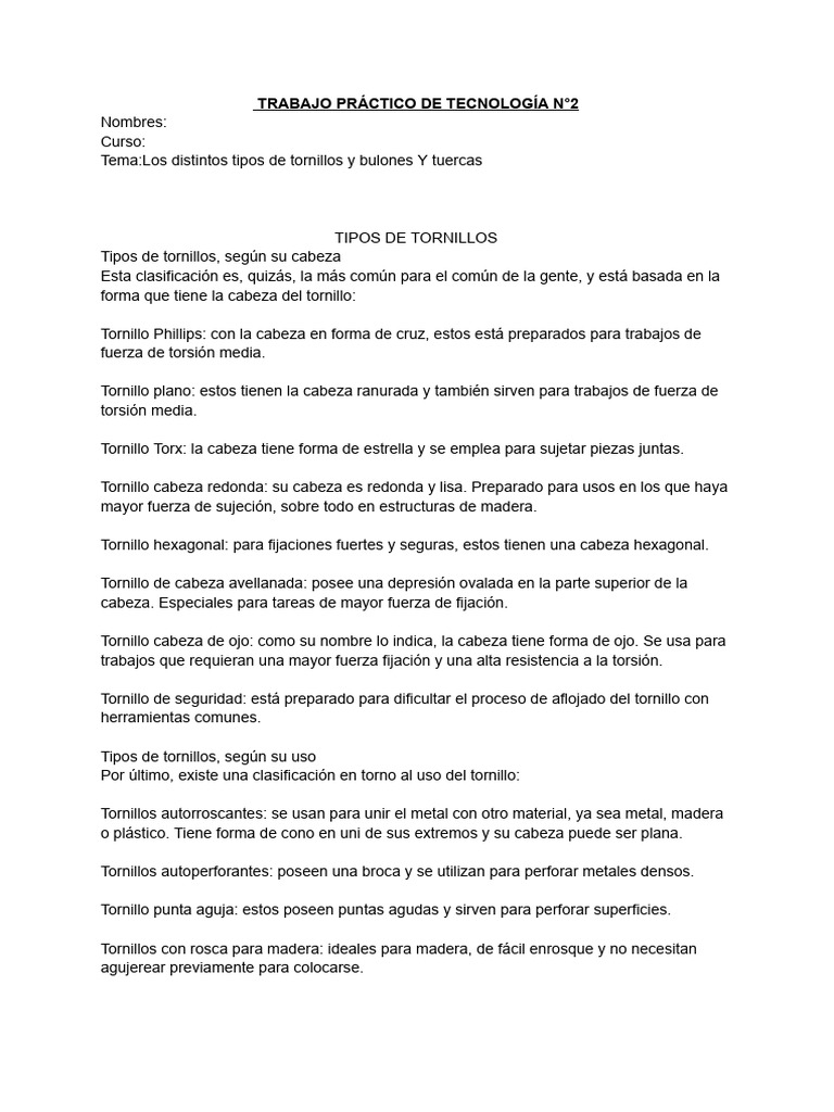 Trabajo Práctico De Tecnología N 2 Pdf