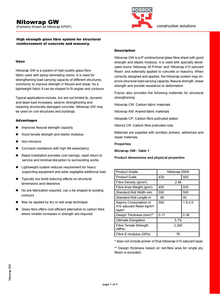 TDS-Nitowrap-GW-structural Strenthening | PDF