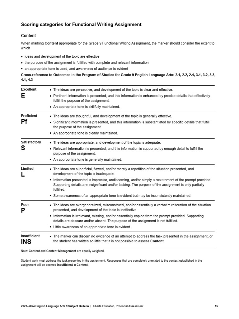SS 9 Functional Writing Rubric | PDF