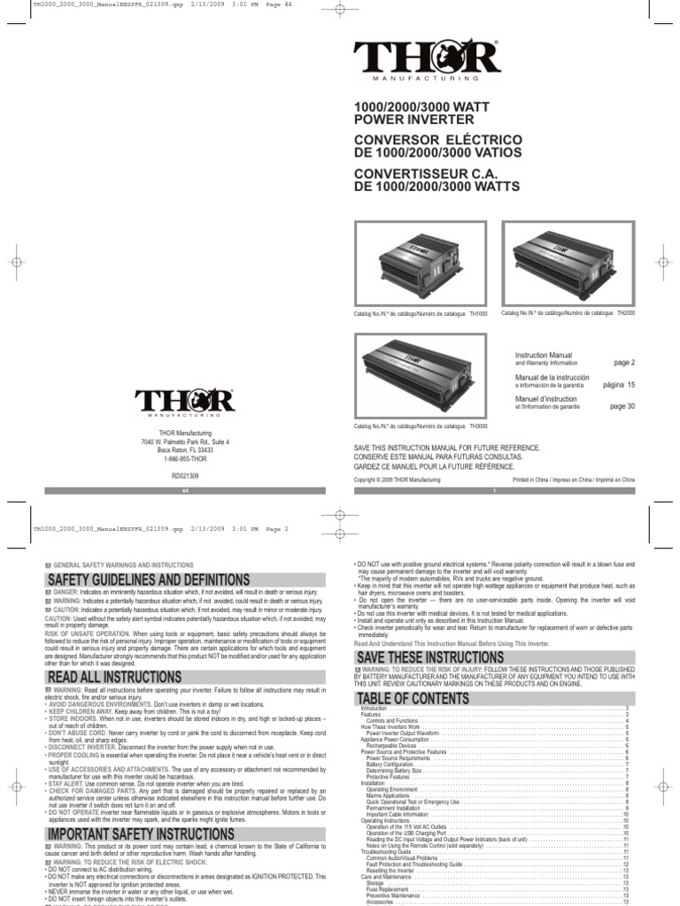 TH1000 2000 3000 Manual | PDF