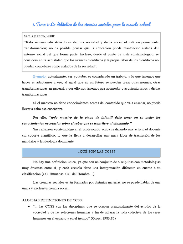 Temas 1, 2 y 3 | PDF | Plan de estudios | Ciencias sociales