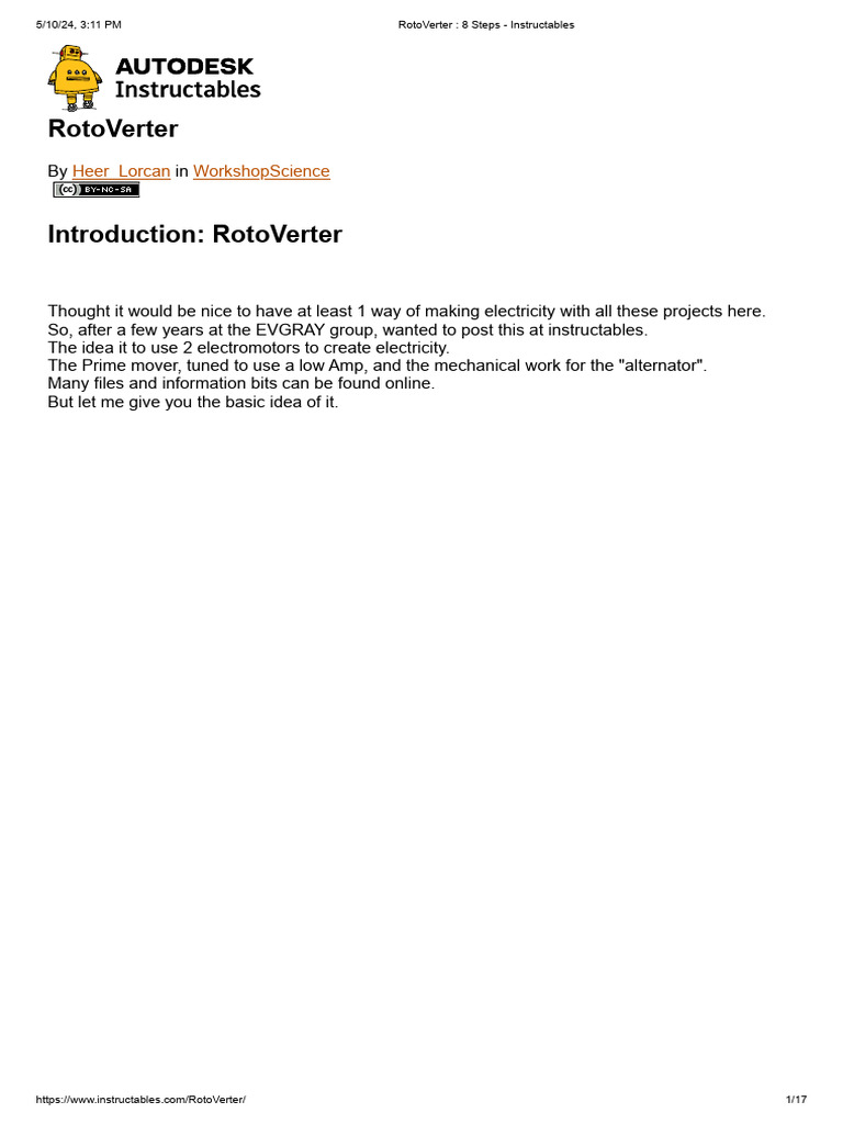 RotoVerter - 8 Steps - Instructables | PDF