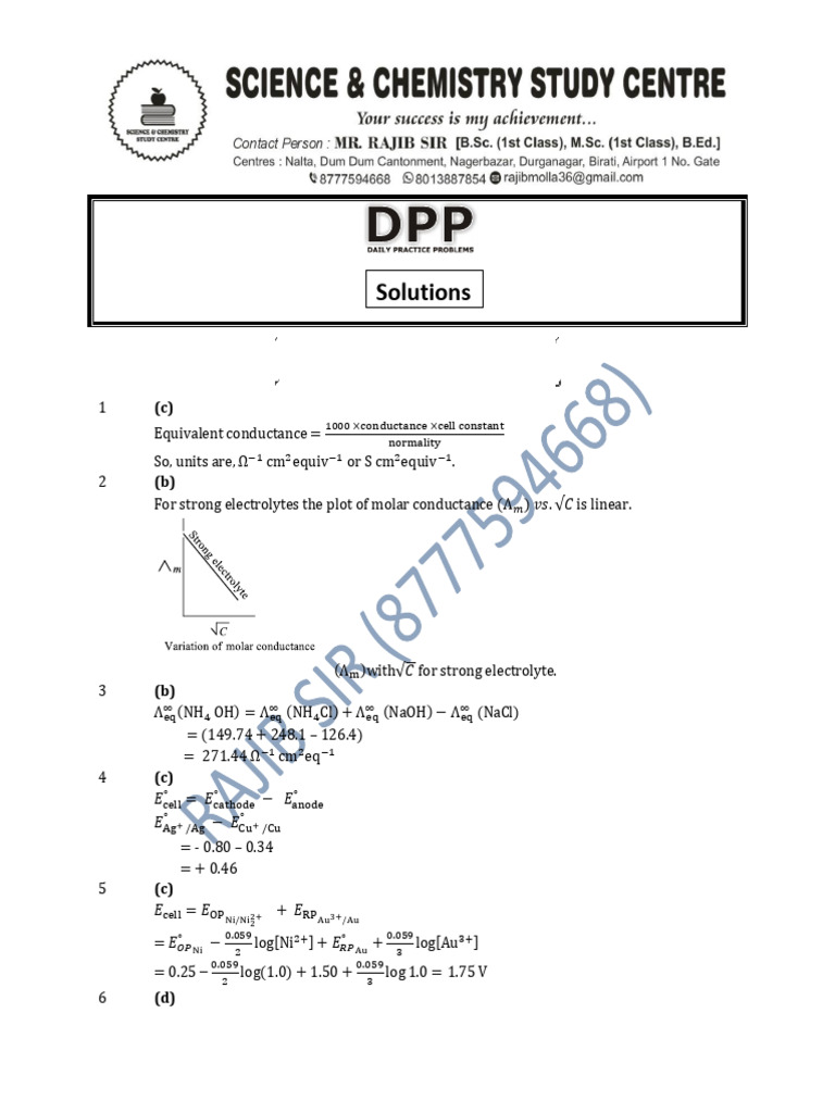 DPP 10 Solutions | PDF