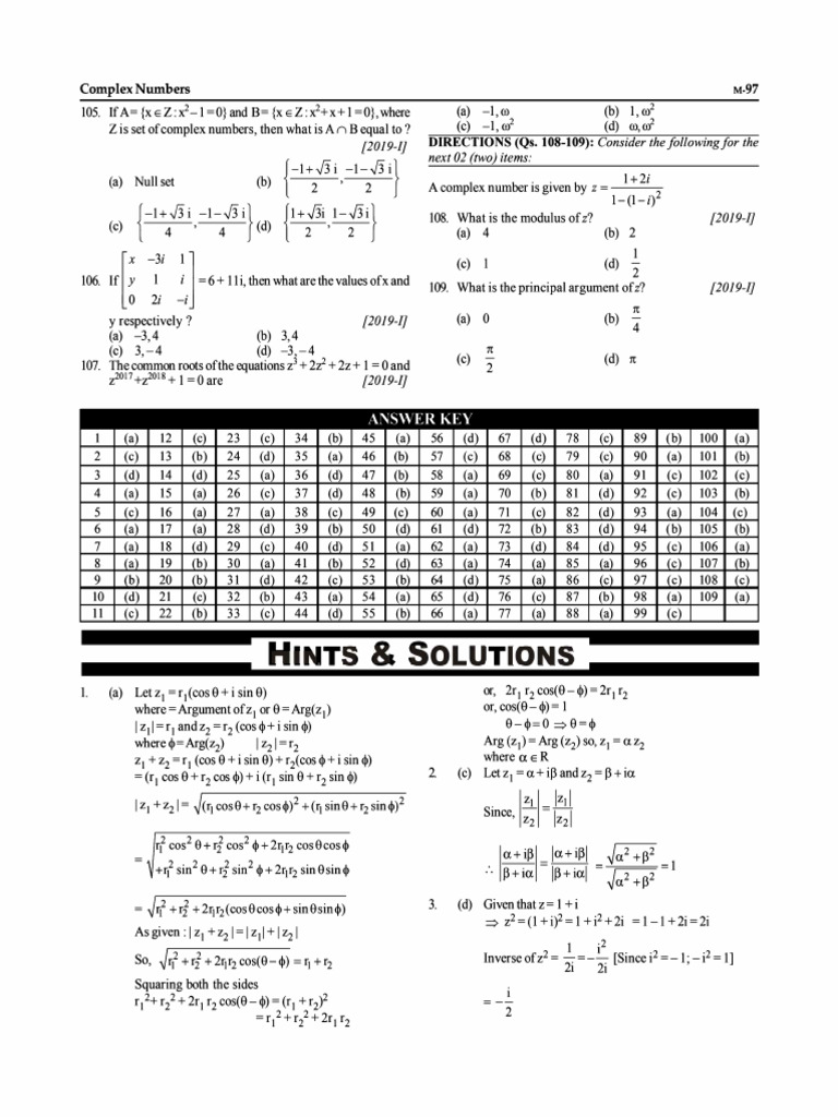 Complex Solution Pyq Disha Publication | PDF