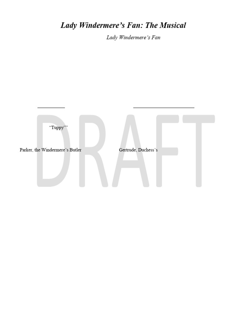 lady Windermere oscar wilde script | PDF