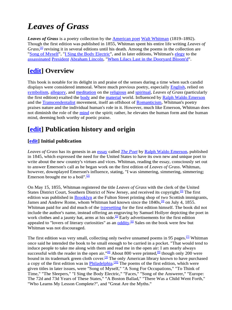 Leaves of Grass | PDF