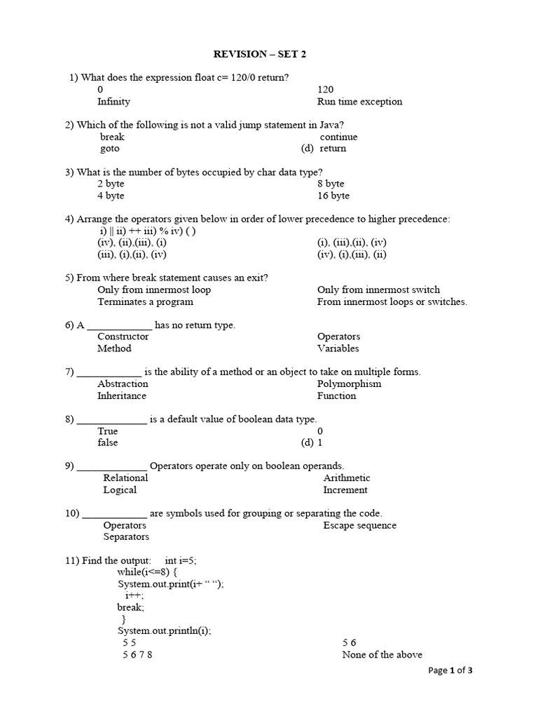 MCQ SET 2 (TERM1 Syl) | PDF