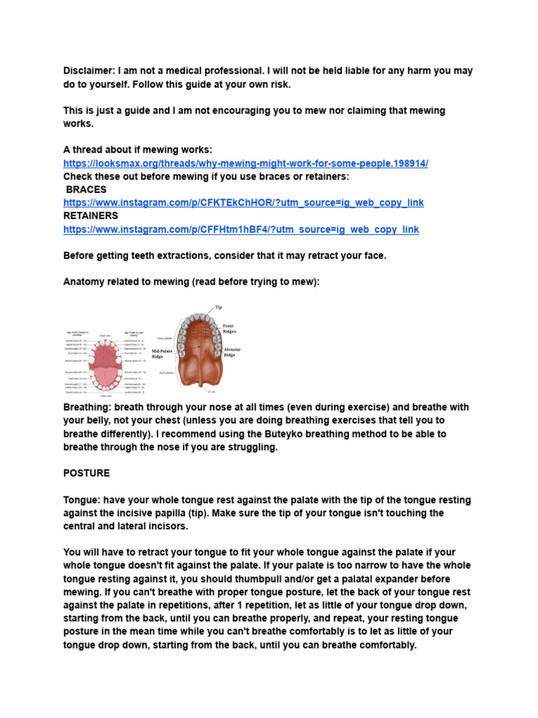 Ultimate Mewing Guide | PDF | Tongue | Anatomical Terms Of Motion