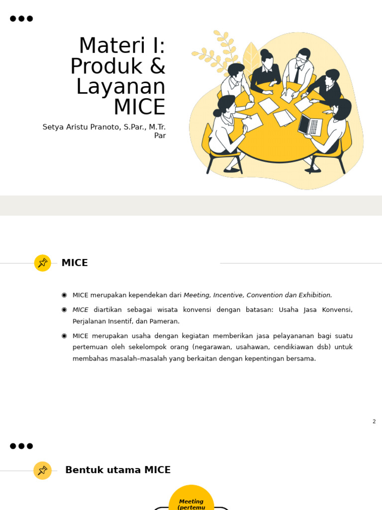 Materi 1 - Produk Dan Layanan MICE | PDF