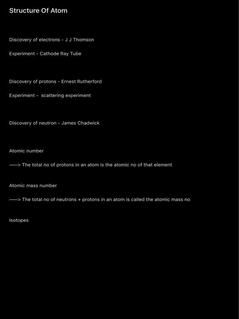 Structure of Atom | PDF