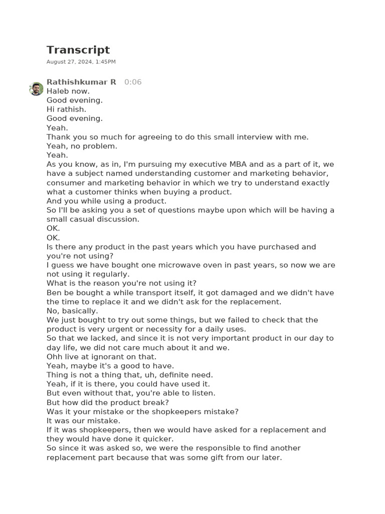 Interview 2 transcript | PDF