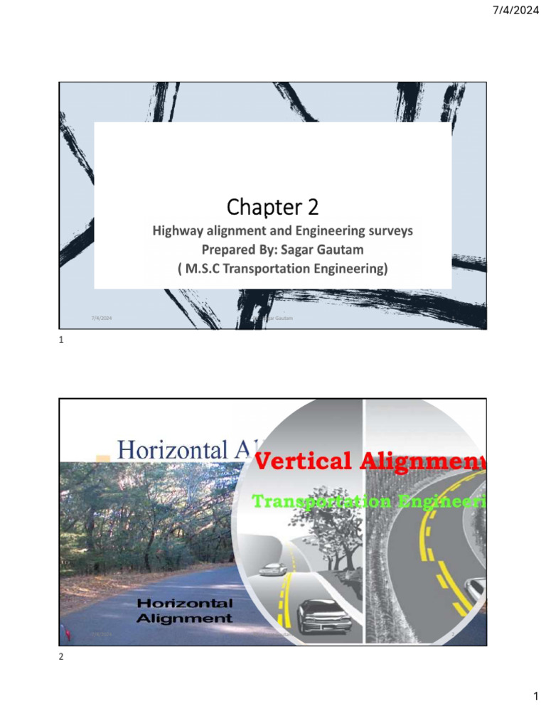 Chapter 2 Highway Alignment and Engineering Survey | PDF