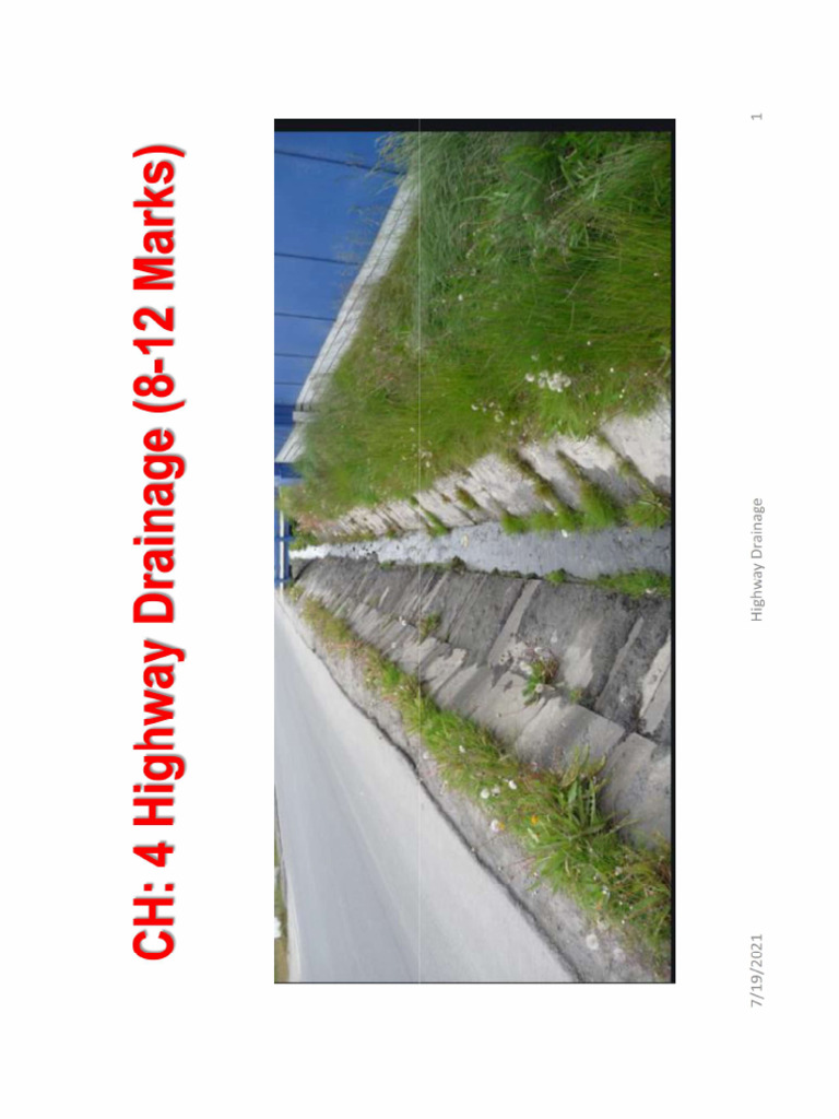 Chapter 4 ( Complete) Highway Drainage | PDF