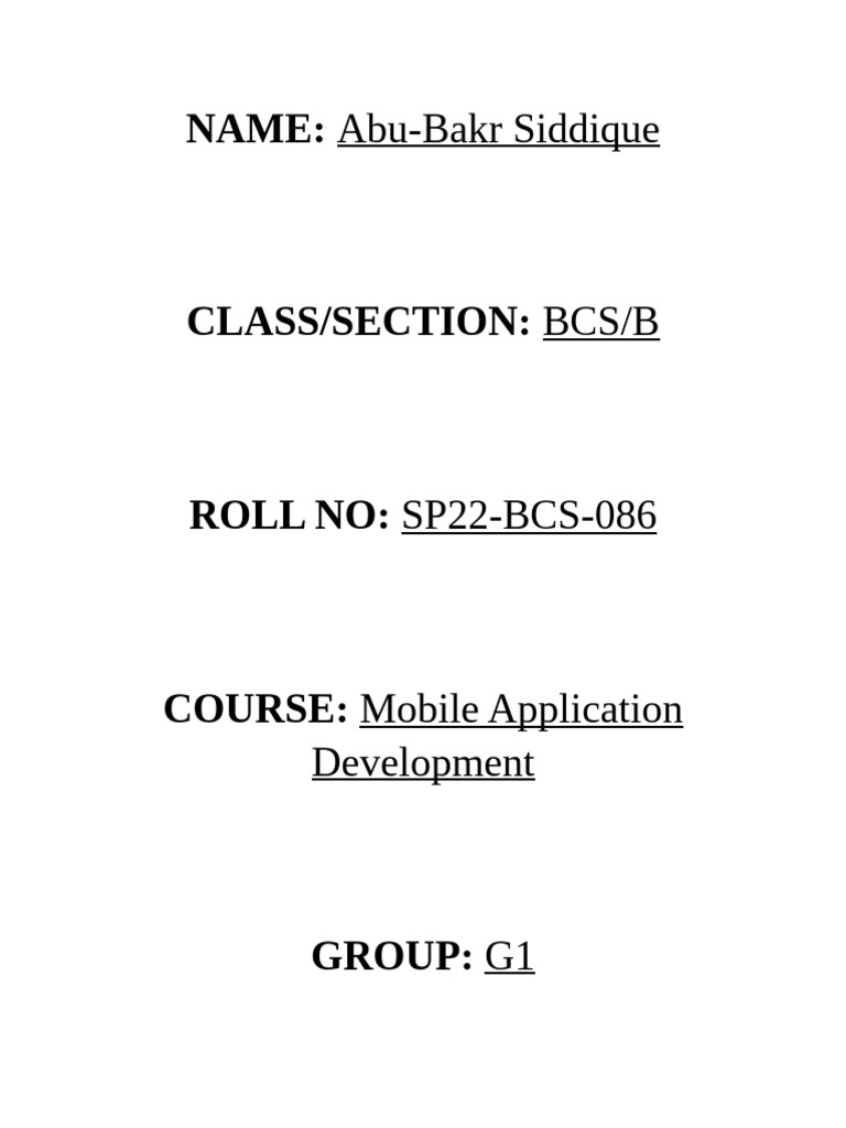 SP22-BCS-086 MAD Quiz #3 | PDF | Java Script | Business