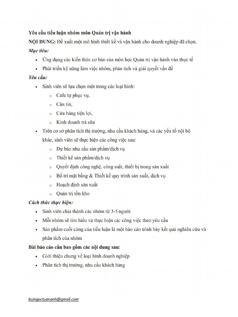 Yeu Cau Tieu Luan QTVH | PDF