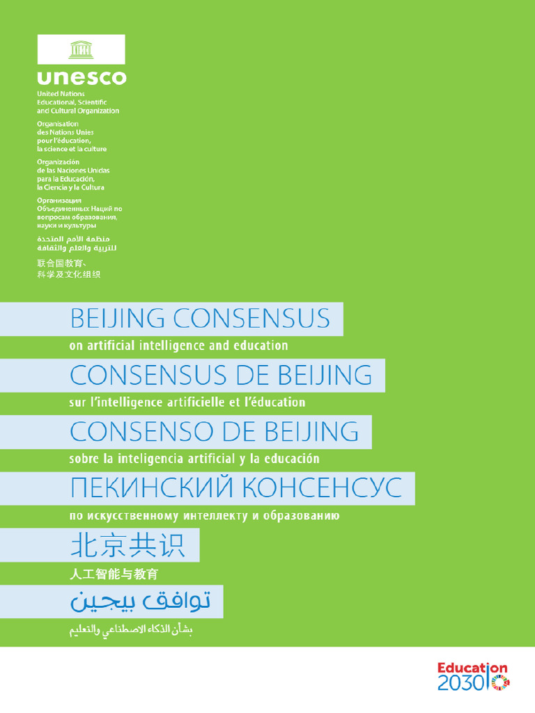 Beijing Consensus On Artificial Intelligence and Education - UNESCO ...