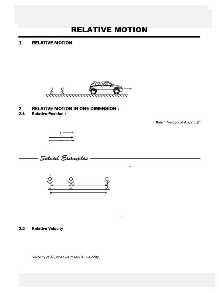 1 Theory Relative Motion | PDF