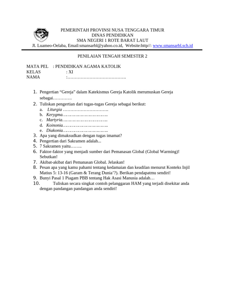 PTS Sem 2 PAK KLS XI 2022 | PDF