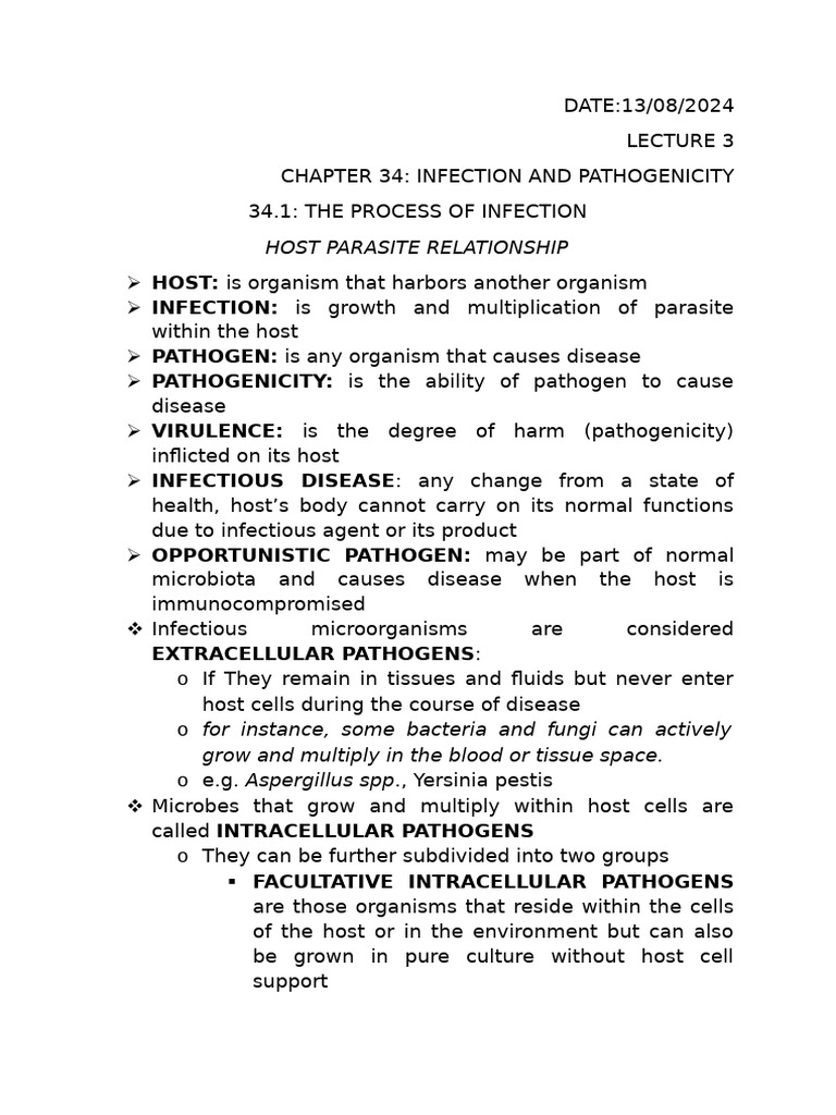 Notes For Micro Chapter 34 | PDF | Infection | Biofilm