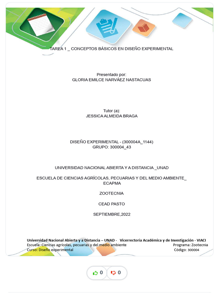 Tarea 1 Conceptos Basicos en Diseno Experimental Compress | PDF