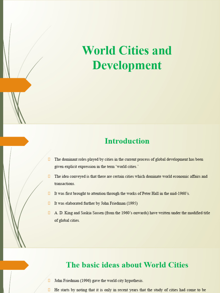 Class 9 - World Cities and Development | PDF