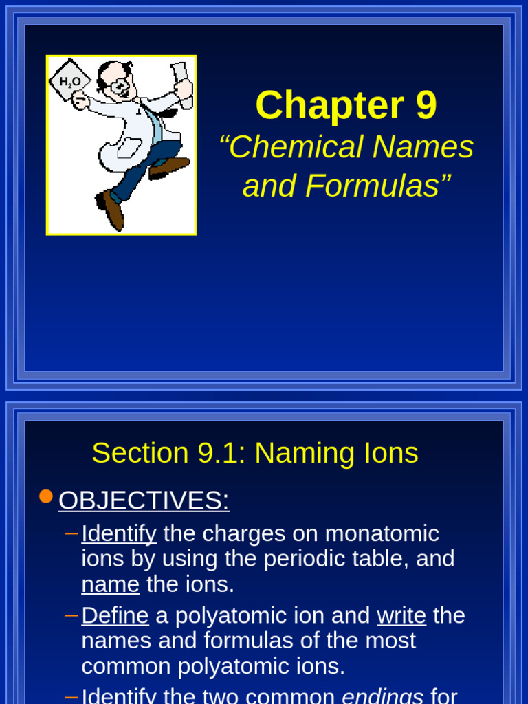 Chapter 9 Chemical Names and Formulas | PDF