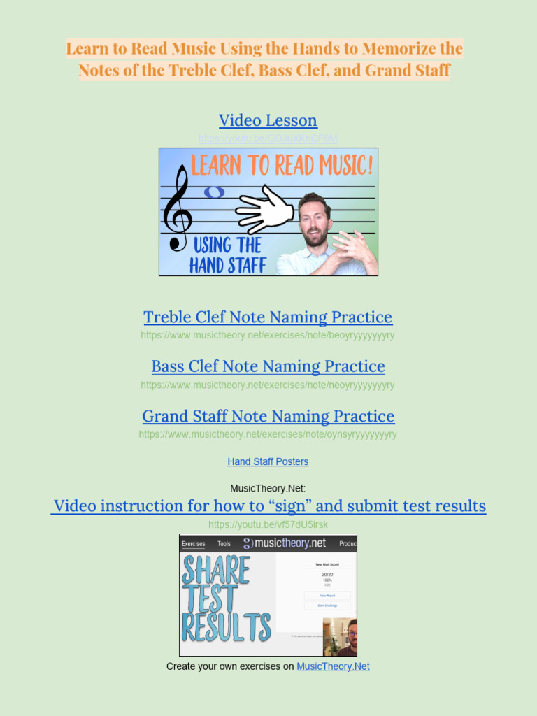 2 Hand Note Memorization Video Lesson and Self Grading Assessments | PDF