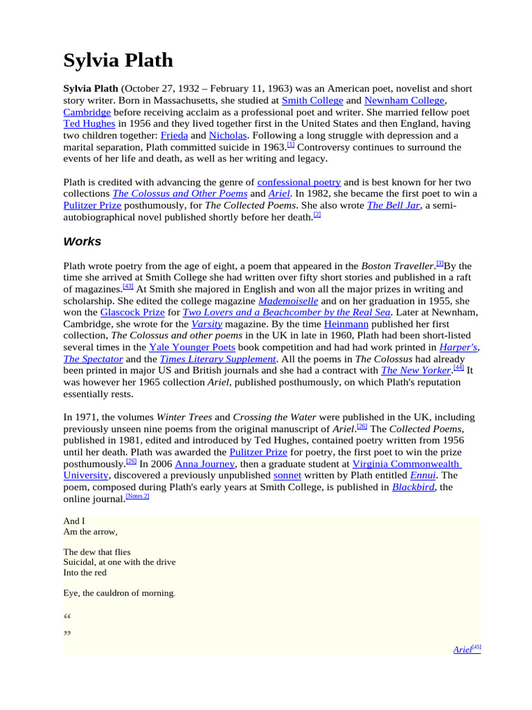 Sylvia Plath | PDF