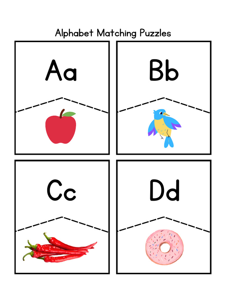 Colorful Alphabet Matching Puzzles Worksheet | PDF