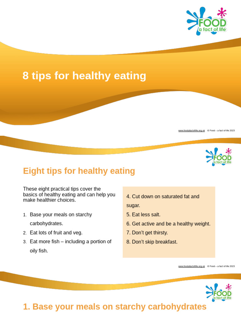 8 Tips For Healthy Eating PPT 1114he1 | PDF