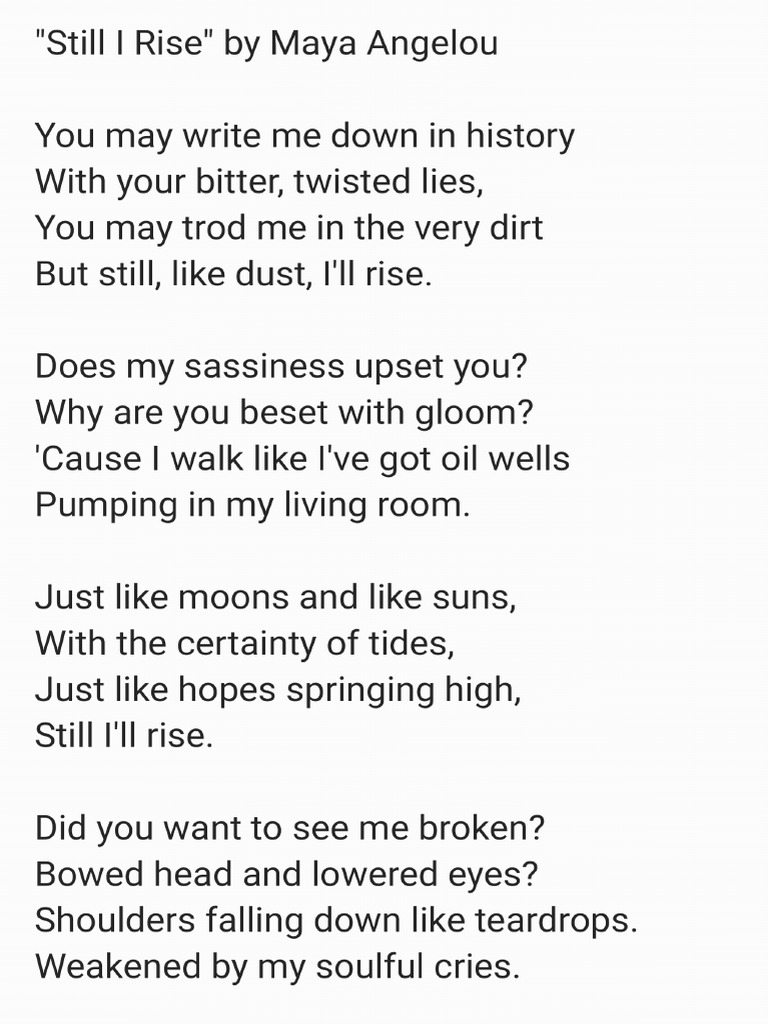 Maya Angelou - Still I Rise | PDF