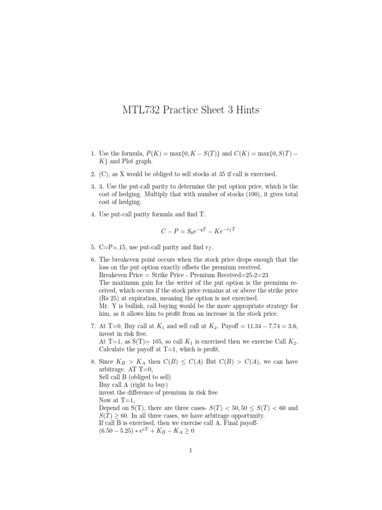 MTL732 - Practice - Sheet3 Solutions | PDF