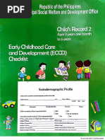 Eccd Checklist Card Template | PDF | Child Development | Behavioural ...