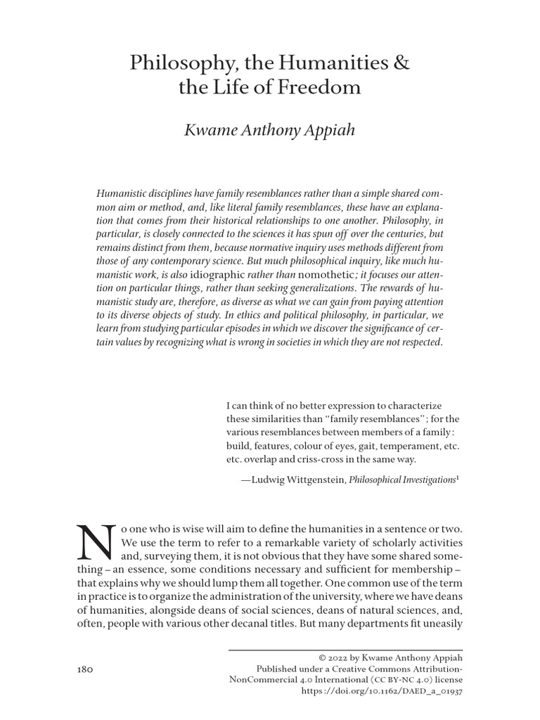 Appiah, Philosophy, Humanities, and Freedom | PDF | Science | Social Science