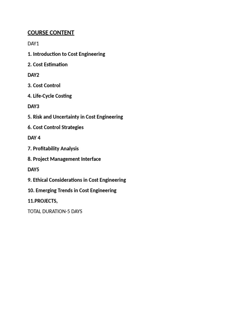 Course Content | PDF