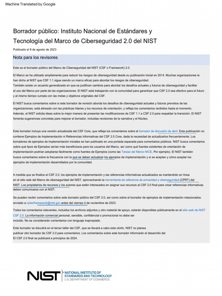 Version 2.0 Draft - NIST - Cswp.29.ipd | PDF