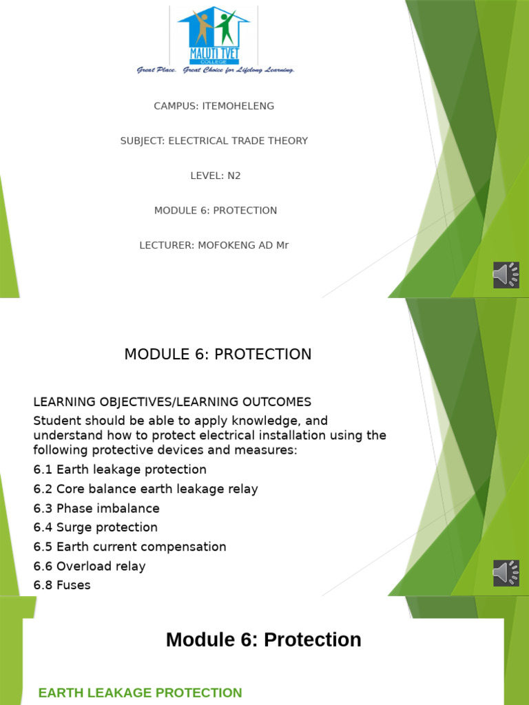 N2-Electrical-Trade-Theory-Module-6-Protection | PDF