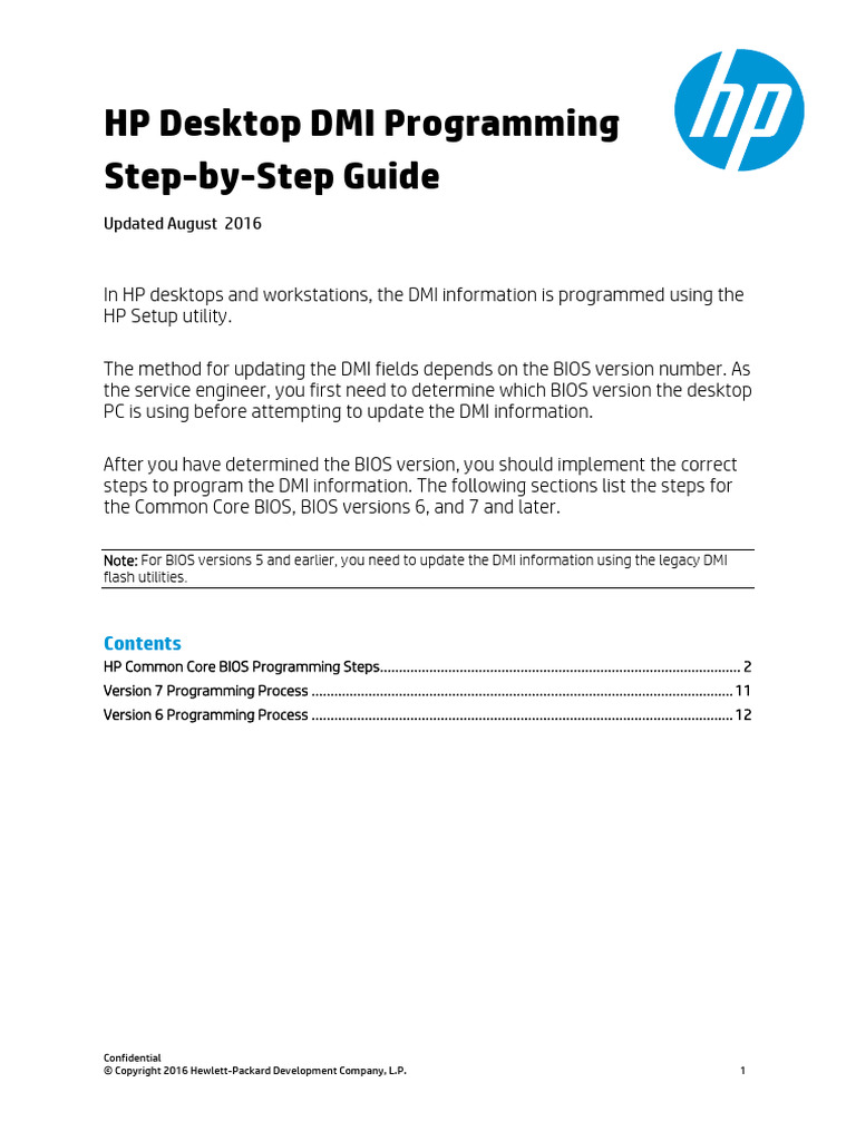 HP Commercial Desktop Step-by-Step Guide - 2.10 | PDF | Booting | Bios