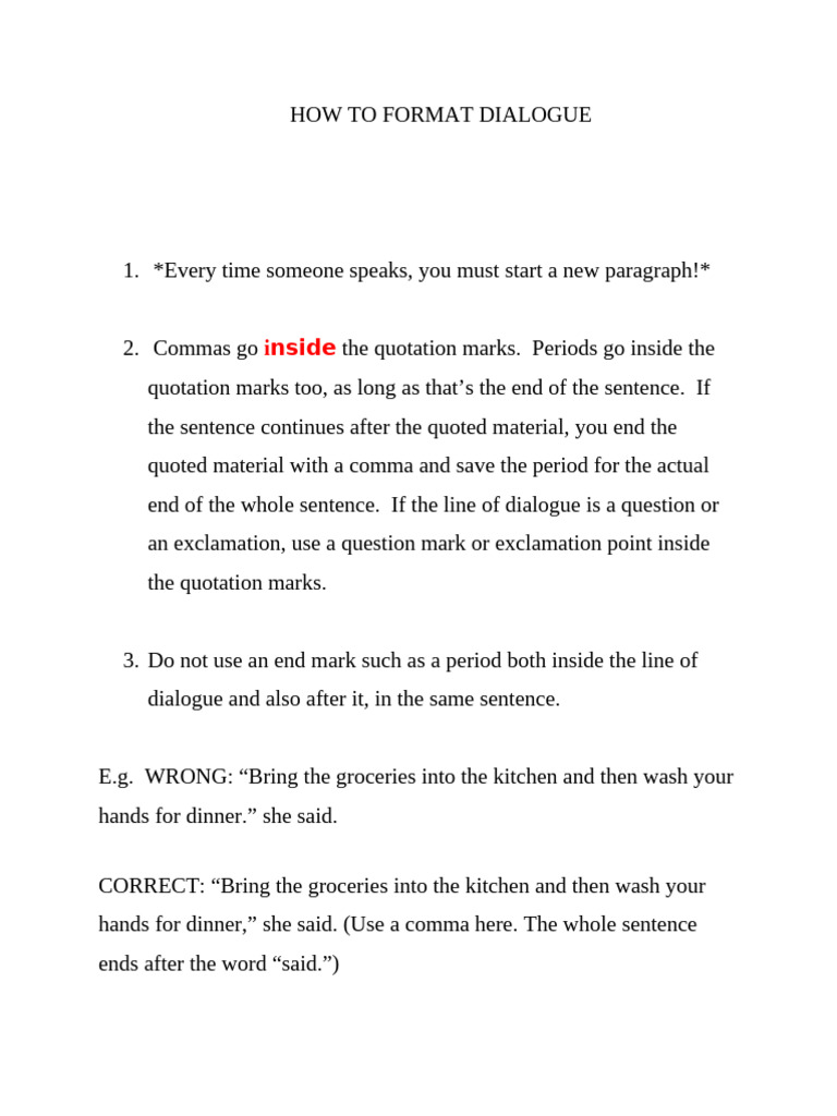 HOW TO FORMAT DIALOGUE-6 | PDF