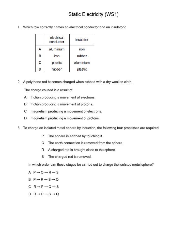 WS-Static Electricity-1 | PDF
