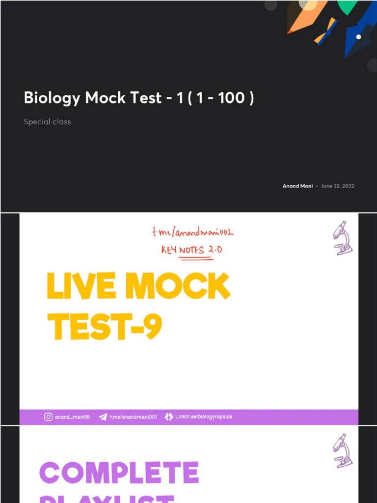 Biology Mock Test 1 1 100 With Anno | PDF