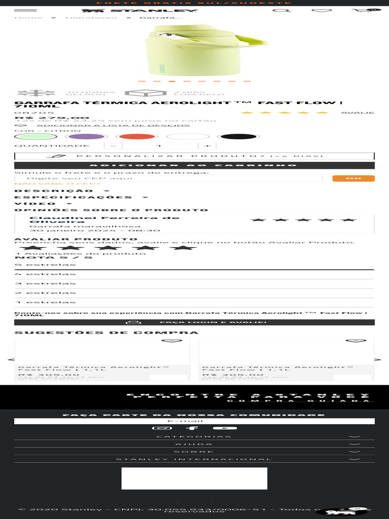 Garrafa Térmica Aerolight™ Fast Flow 710ML | PDF