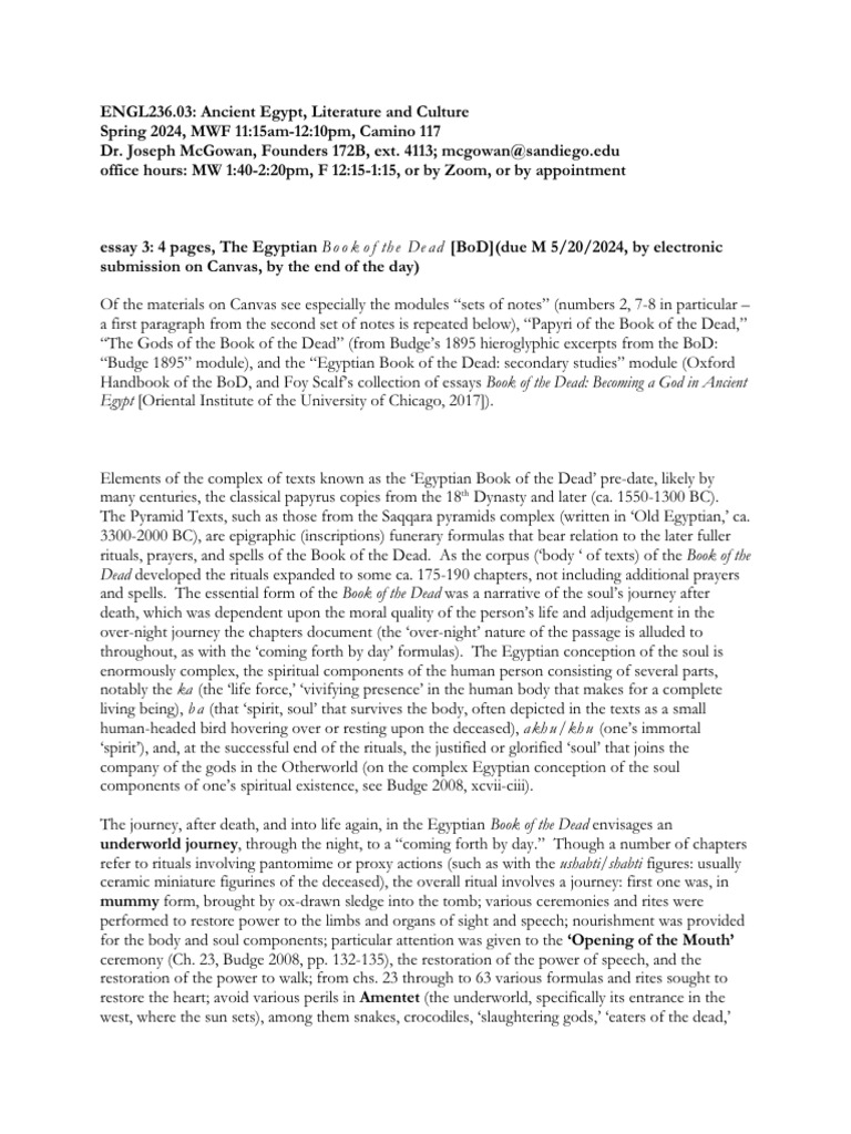 Ancient Egypt 2024 Essay 3 | PDF