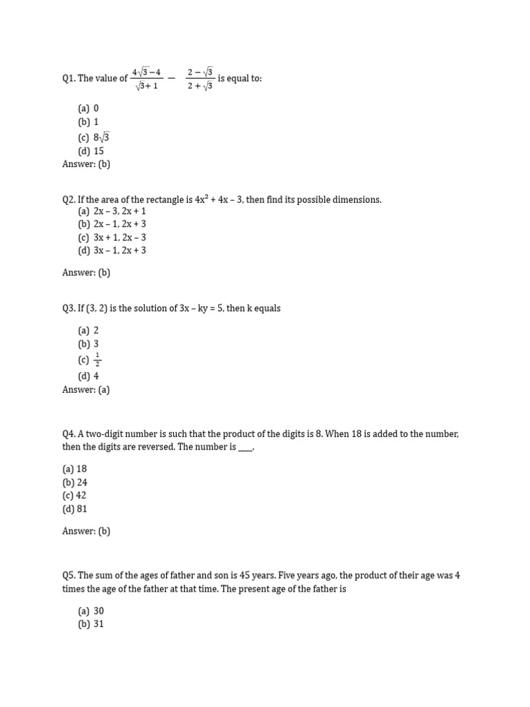Grade 9 - Set 1 | PDF