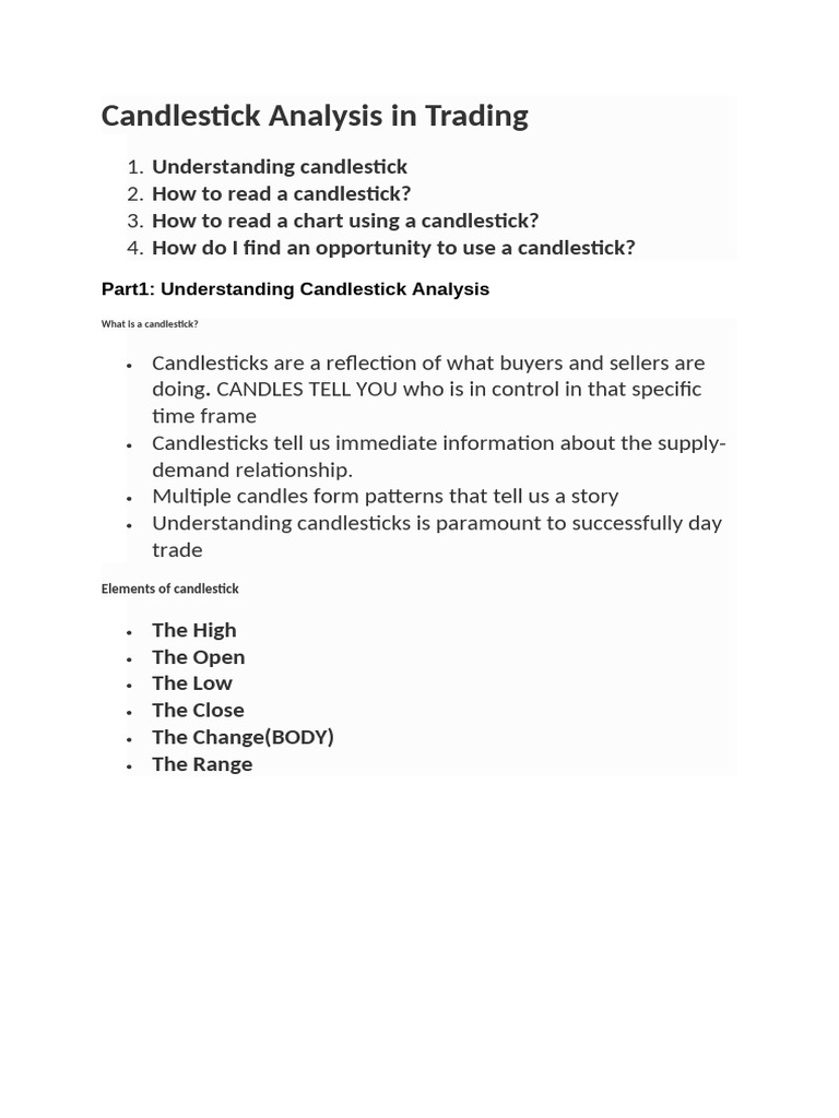 01. How to Study CandleStick | PDF