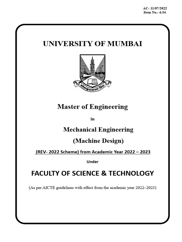 6.54 - ME - Syllabus - Mech - Machine Design - R22-23 - Teaching Scheme ...