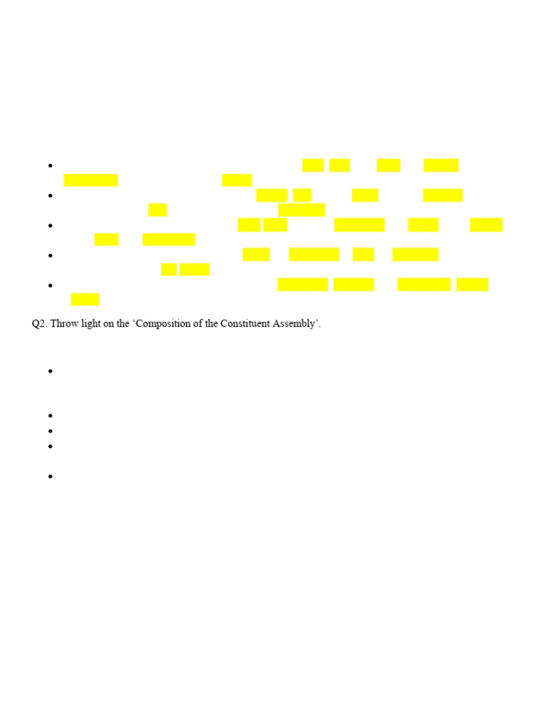 CHP Constitution Why and How - IC - Assignment - Pol SC - XI | PDF