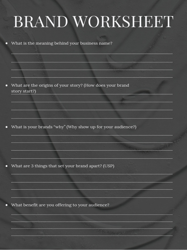 Brand Worksheet | PDF