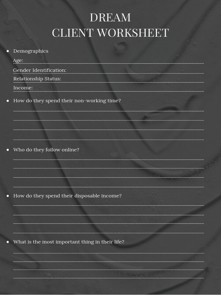 Dream Client Worksheet | PDF