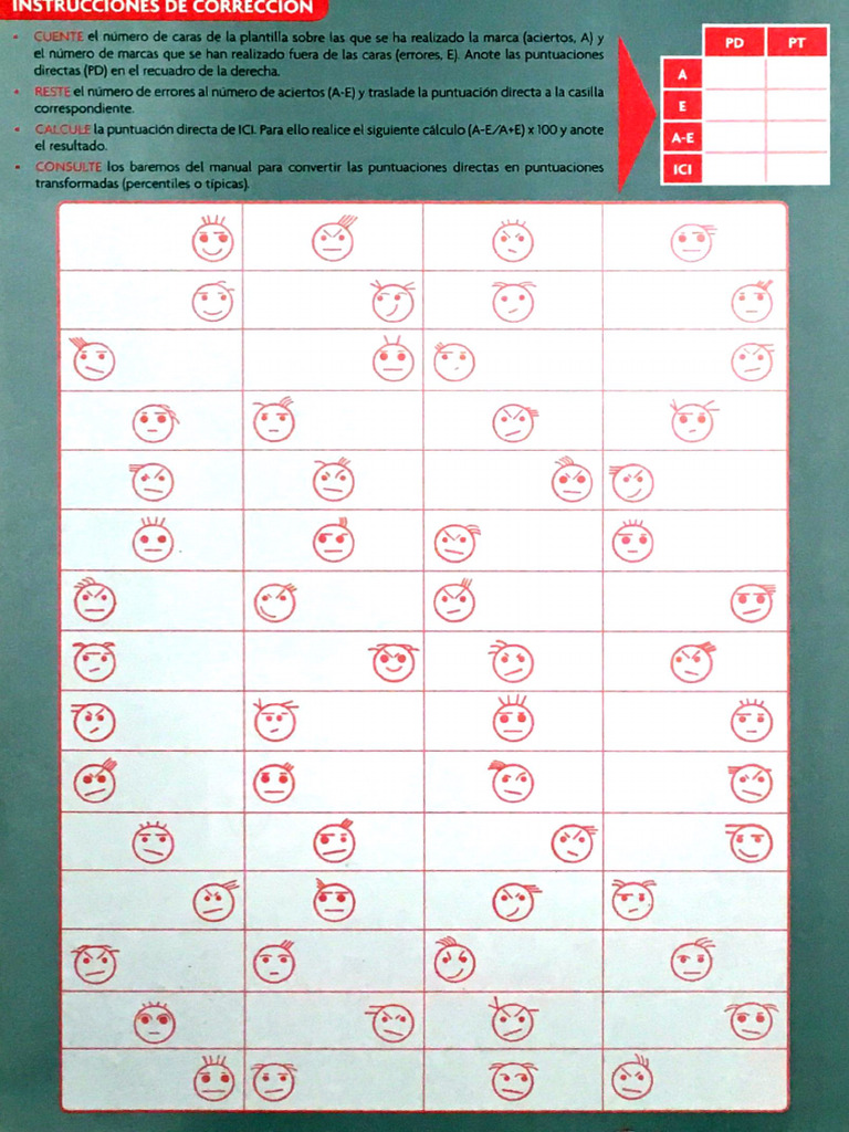 Plantilla de Correccion Caras | PDF